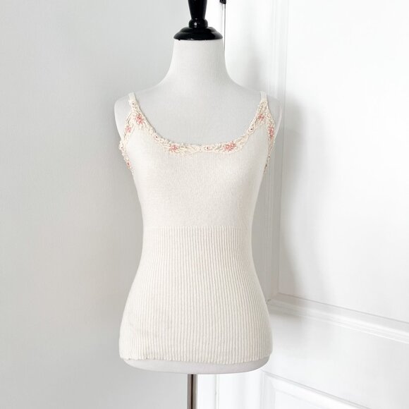 Free People | Tops | Only Hearts Nyc Cream Beaded And Floral Lace ...
